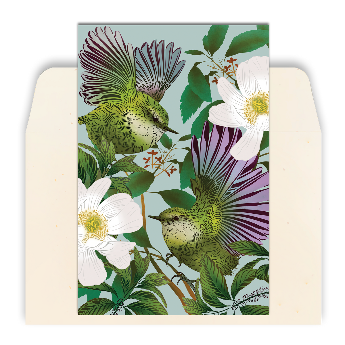 Tītipounamu & Karamu Greeting Card - FLOX